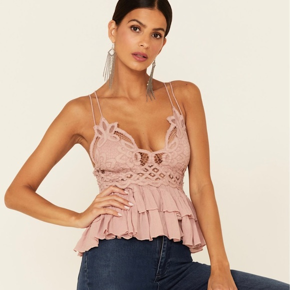 Free People | Tops | Host Pick Free People Adella Cami Medium In Mauve | Poshmark